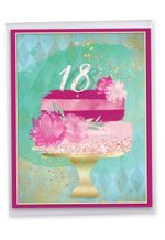Number Cake 18: Creative Milestone Birthday Jumbo Printed Greeting Card