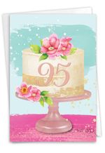 Number Cake 95: Creative Milestone Birthday Printed Card