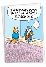 Red Dot: Funny Congratulations Card - Cats