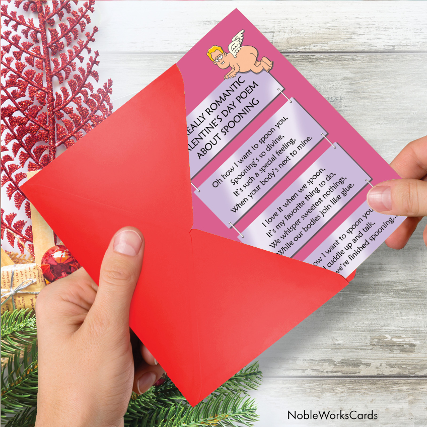 Spooning Poem: Hilarious Valentine's Day Printed Greeting Card