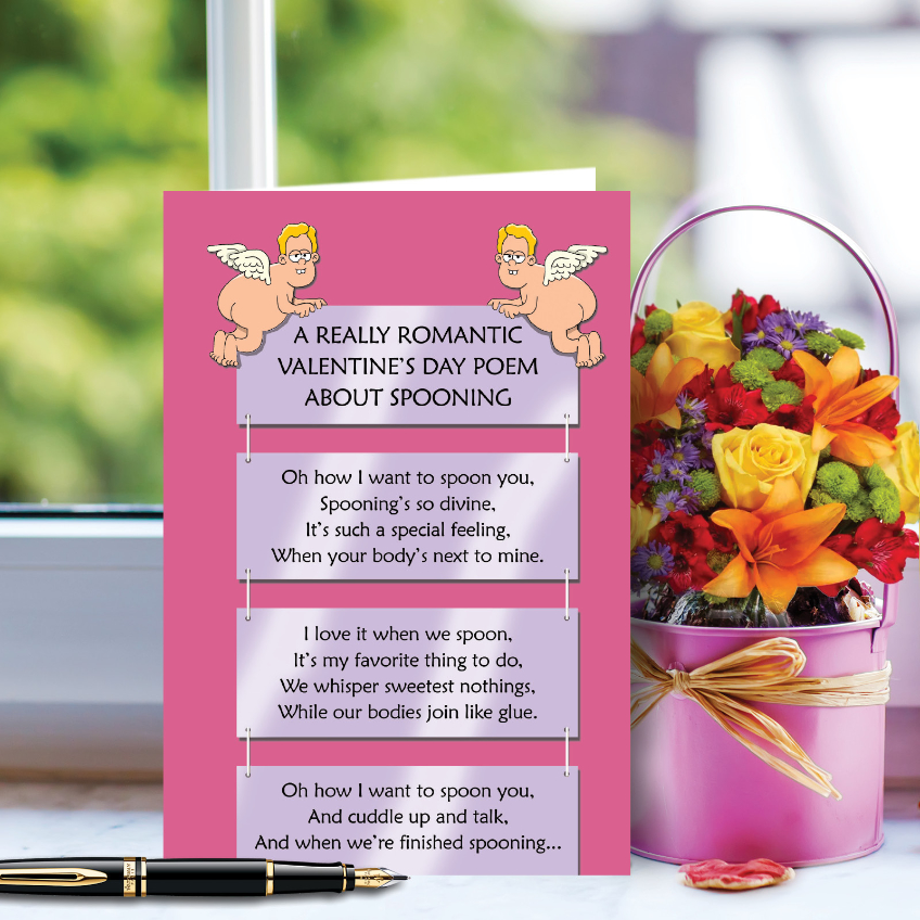 Spooning Poem: Hilarious Valentine's Day Printed Greeting Card