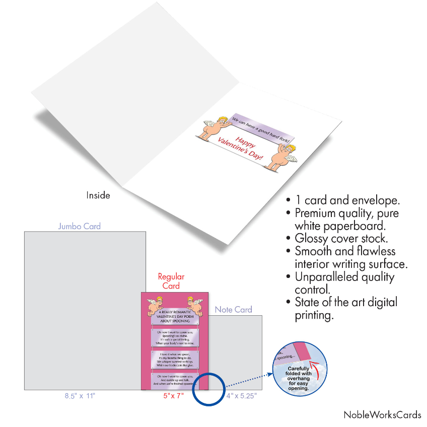 Spooning Poem: Hilarious Valentine's Day Printed Greeting Card