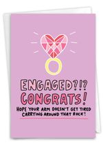 Tired Arm: Hilarious Engagement Printed Greeting Card