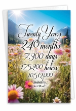 20 Year Time Count: Humorous Recovery Paper Greeting Card