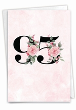 Floral Age 95: Humorous Milestone Birthday Paper Greeting Card
