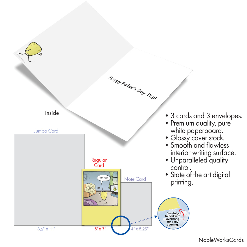 Hey Pops: Humorous Father's Day Pack of 3 Cards