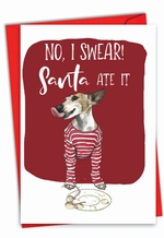 Holiday Dog Antics - Santa Ate It: Stylish Merry Christmas Greeting Card