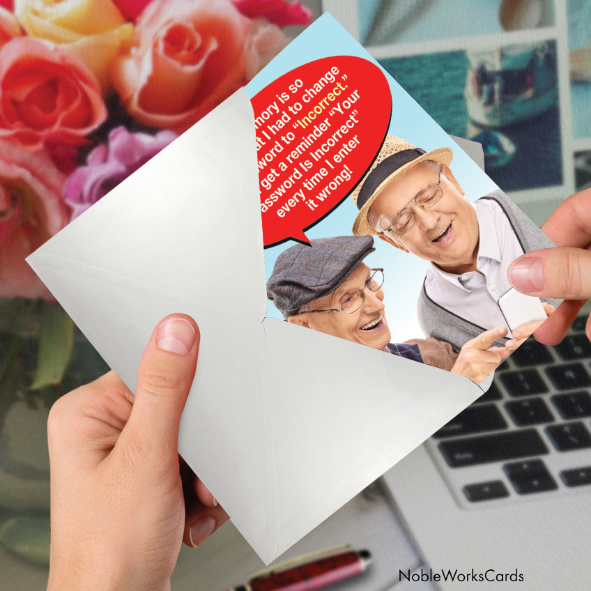 Incorrect Password - Men: Humorous Birthday Paper Greeting Card