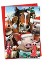 Merry Christmas To Zoo - Farm: Stylish Merry Christmas Greeting Card ...
