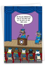 Cat Valedictorian: Hysterical Graduation Greeting Card