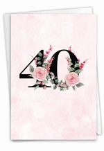 Floral Couple 40: Funny Milestone Anniversary Card