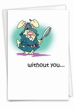 Lonely Rabbit: Funny Miss You Greeting Card