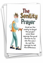 Man's Senility Prayer: Funny Birthday Boxed Set of 3 Cards for Men