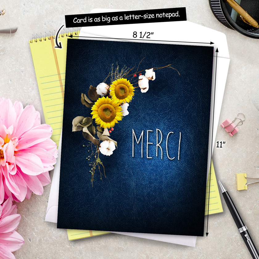 Many Thanks - Blue: Stylish Thank You Extra Large Paper Card