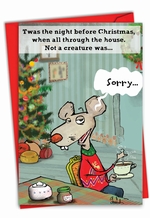 No More Stirring Mouse: Funny Christmas Card - Rat/Mouse