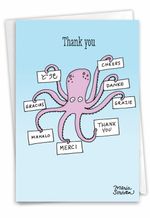 Octopus: Humor Thank You Greeting Card
