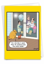Pack Leader: Humor Father's Day Card - Dog