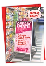 Party in Aisle 4: Funny Valentine's Day Greeting Card