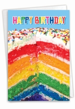 Rainbow Cakes: Stylish Birthday Greeting Card