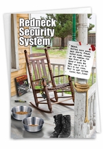 Redneck Security System: Humor Birthday Card