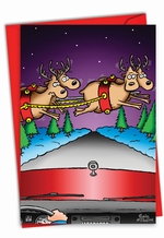 Reindeer Hit: Humor Merry Christmas Card