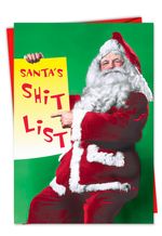 Santa Shit List Christmas Card