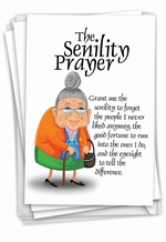 Senility Prayer: Funny Birthday Boxed Set of 3 Cards