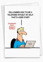 Tech Support Hotline: Funny Birthday Greeting Card