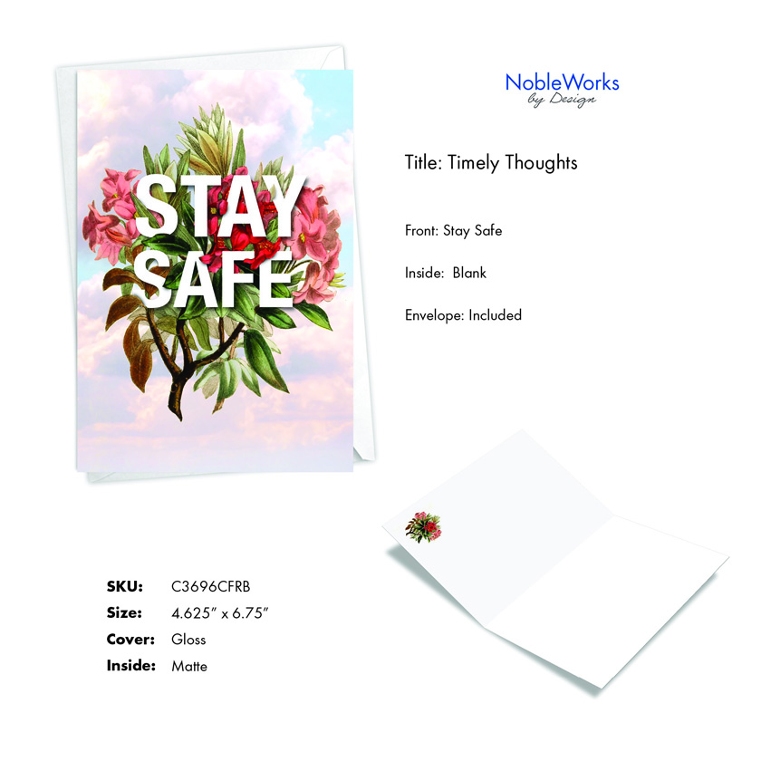 Timely Thoughts - Stay Safe - Blank Friendship Card