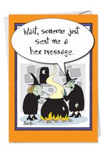 Witch Hex Message Halloween Humor Paper Card By Bucella