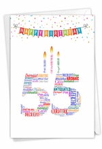 Word Count-55: Funny Milestone Birthday Paper Greeting Card