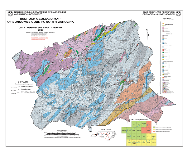 Bedrock Geologic Map of BUNCOMBE County, North Carolina