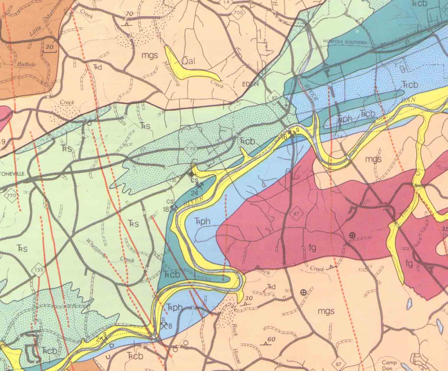 Geologic map of Region G, North Carolina NCGS Regional Geology Series 2