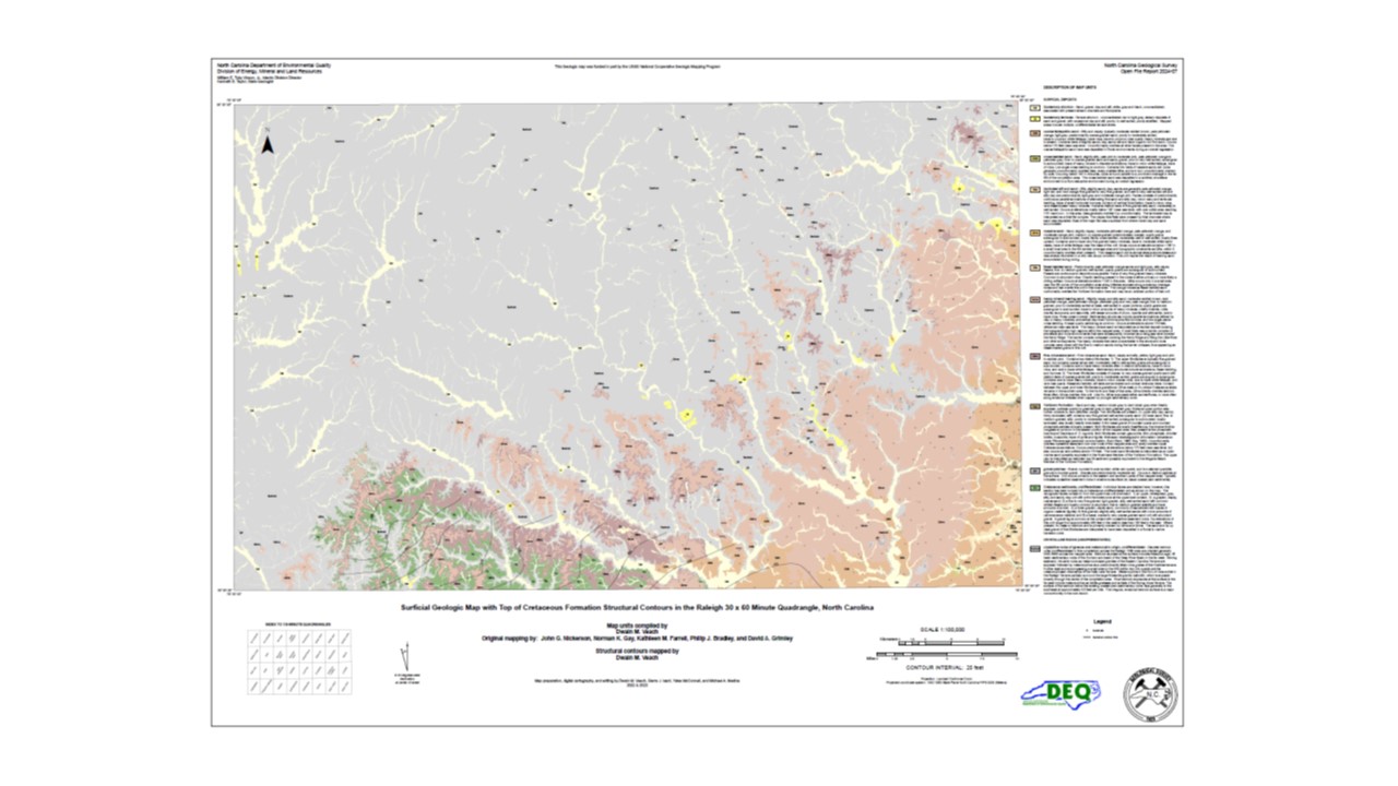 Surficial Geologic Map with Top of Cretaceous Formation Structural ...