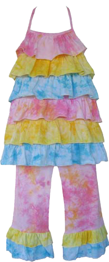 Tie Dye Multi-Color Rhumba Outfit