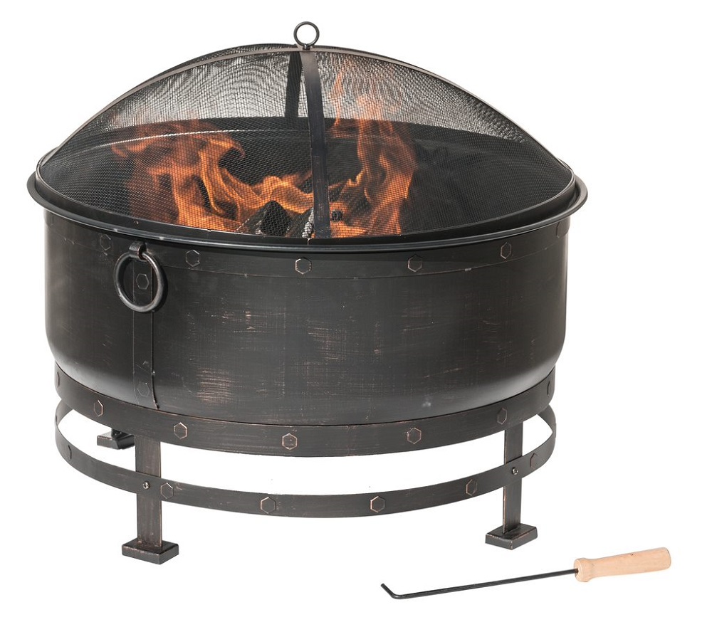 Dagan 30 Inch Bronze Cauldron Wood-Burning Fire Pit
