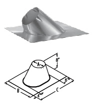 DuraVent DuraTech All-Fuel Aluminum 7/12 to 12/12 Pitch Roof Flashing ...
