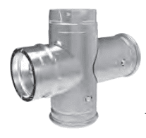 DuraVent PelletVent Pro Double Tee with Clean-Out Tee Cap - For 4-Inch ...