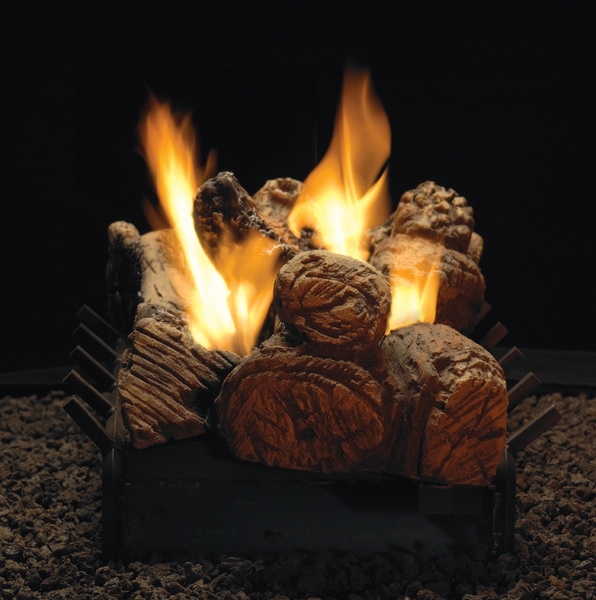 Empire 24" Multi-Sided Stone River Ceramic Fiber Ventless Propane Gas ...