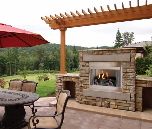 Empire 42" Carol Rose Outdoor Premium Fireplace Firebox with Flush ...