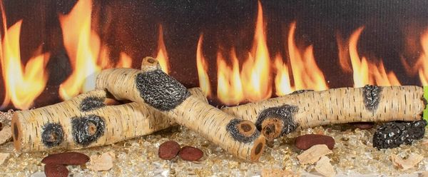 Enhance A Fire Burncrete Birch Branches for Gas Fireplaces and Fire Pits
