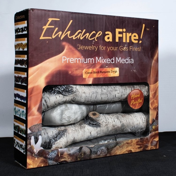 Enhance A Fire Burncrete Birch Twigs for Gas Fireplaces and Fire Pits