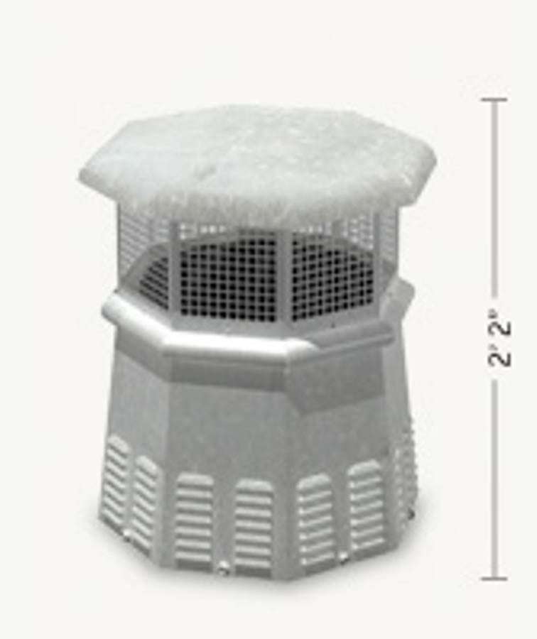 European Copper Pawn Octagonal Chimney Pot - Freedom Gray Finish
