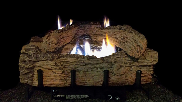 EverWarm 18" Palmetto Oak Ventless Natural Gas Log Set with Manual Control