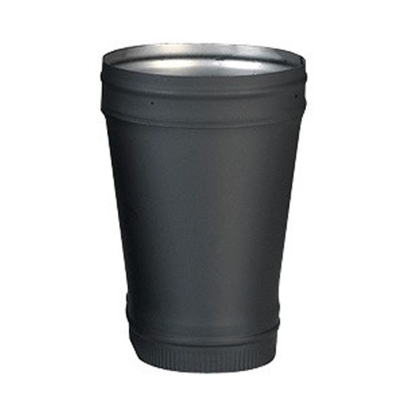 Heat-Fab Welded Black Stovepipe Oval to Round Straight Connection Boot ...