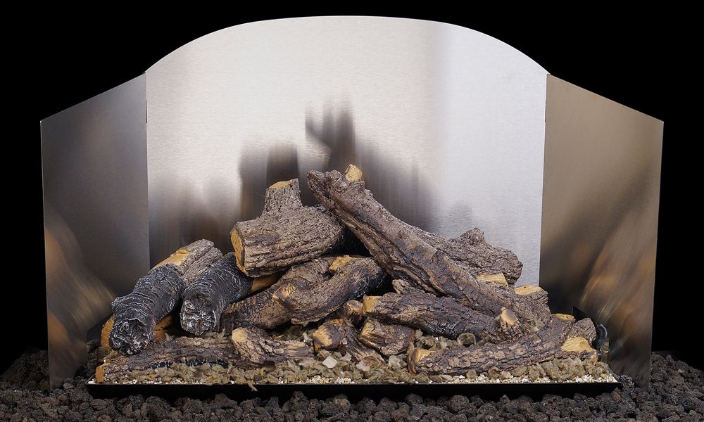 Real Fyre Traditional Three-Panel Fyreback Fireplace Fireback