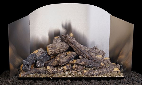 Real Fyre Traditional Three-Panel Fyreback Fireplace Fireback