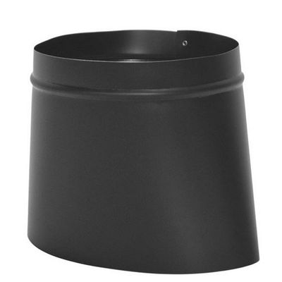 Snap-Lock 6 Inch Black Steel Oval to Round Boot Stove Pipe Connector