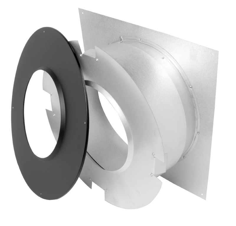 Selkirk SuperPro All-Fuel Square Chimney Pipe Trim Collar - For 6-Inch ...