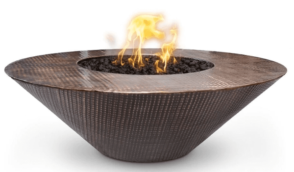 The Outdoor Plus 48 Inch Cazo Copper Wide Ledge Gas Fire Pit with Flame ...